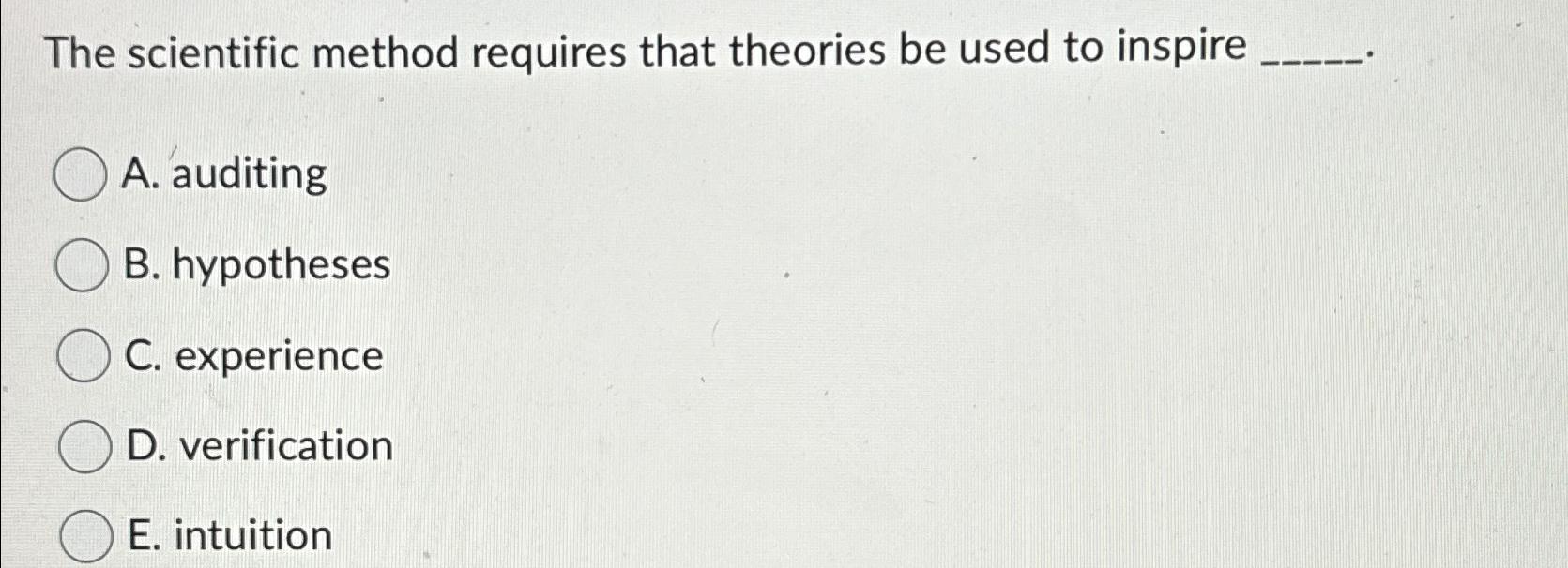 Solved The scientific method requires that theories be used | Chegg.com