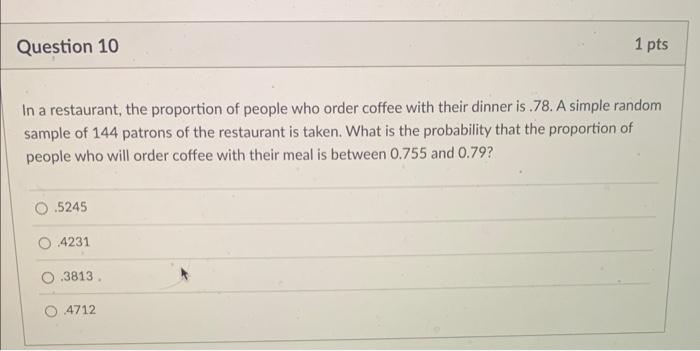 Solved In a restaurant, the proportion of people who order | Chegg.com