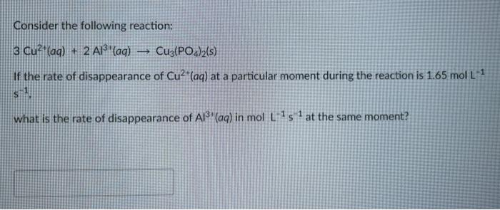 Solved Consider the following reaction: | Chegg.com