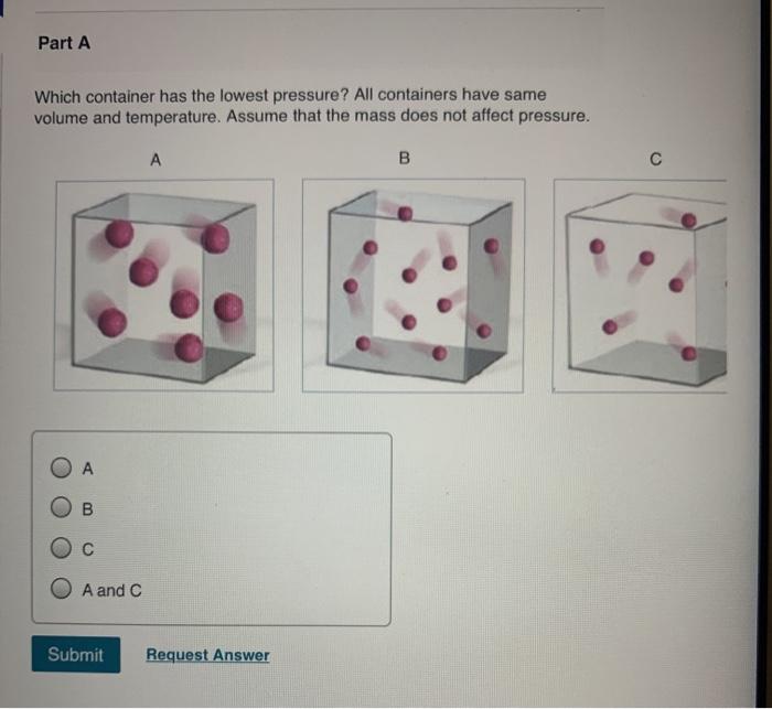 Solved Part A Which container has the lowest pressure? All | Chegg.com