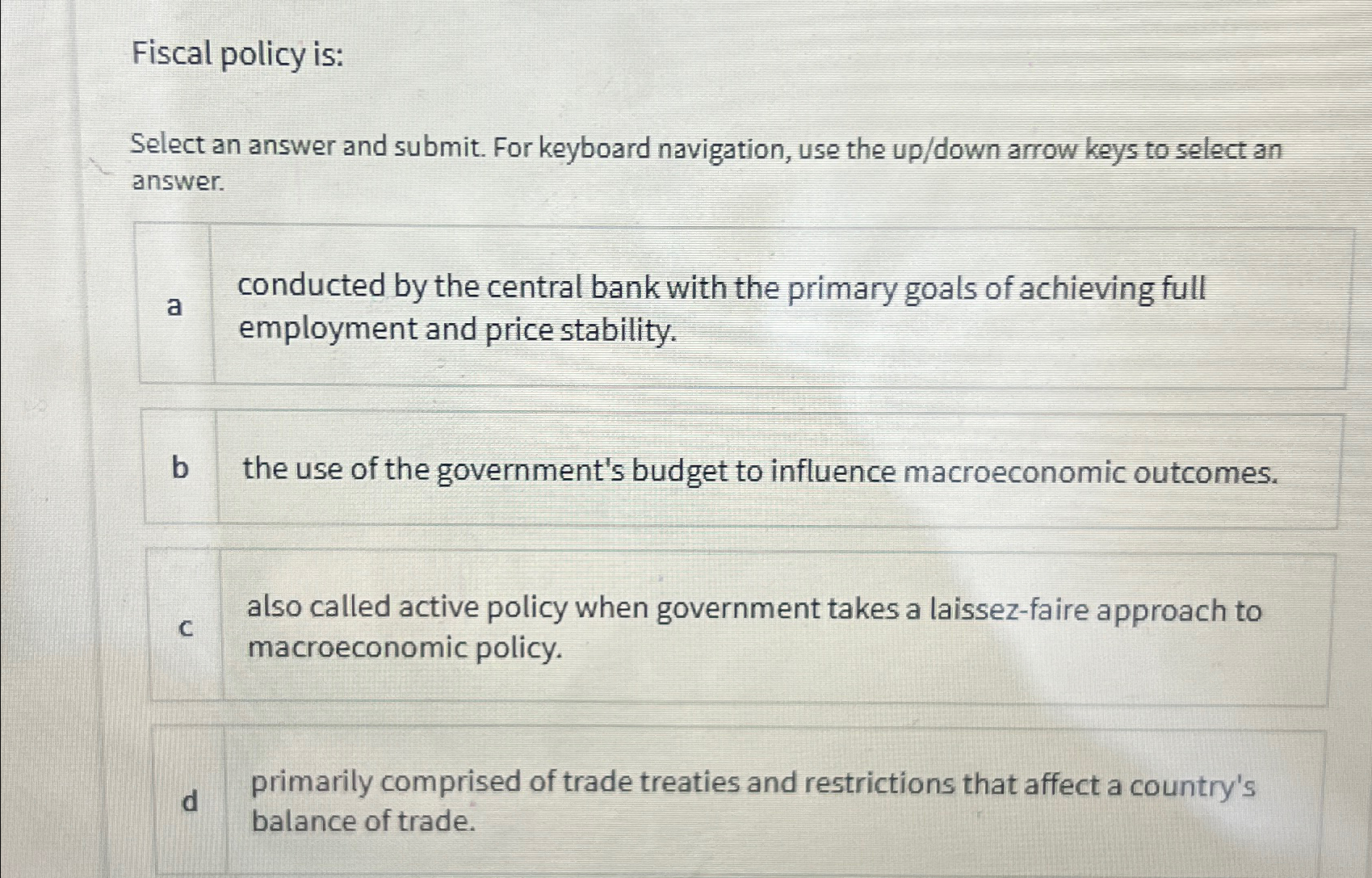 Solved Autonomous consumption:Select an answer and submit. | Chegg.com