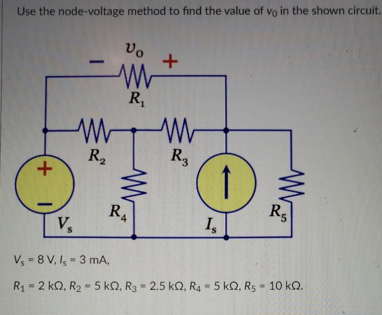 Solved Use the node-voltage method to find the value of v0 | Chegg.com