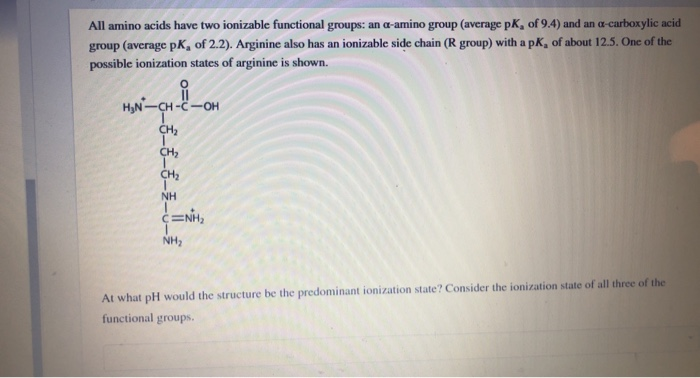 Solved All amino acids have two ionizable functional groups: | Chegg.com