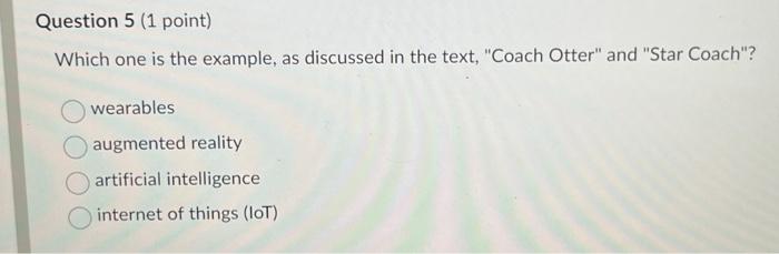Solved Which one is the example, as discussed in the text, | Chegg.com