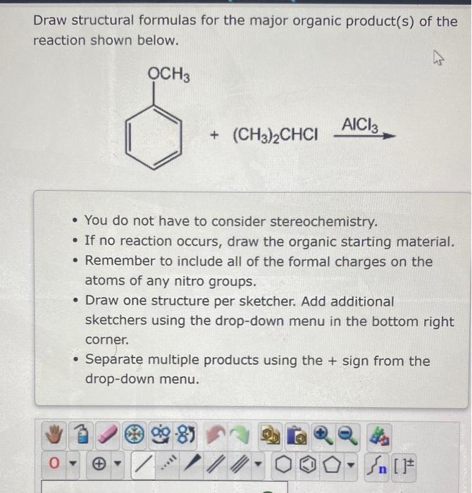 Solved Draw structural formulas for the major organic | Chegg.com