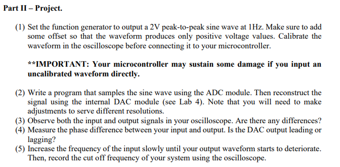 Part I - Internal ADC Module. (1) Deploy the code | Chegg.com
