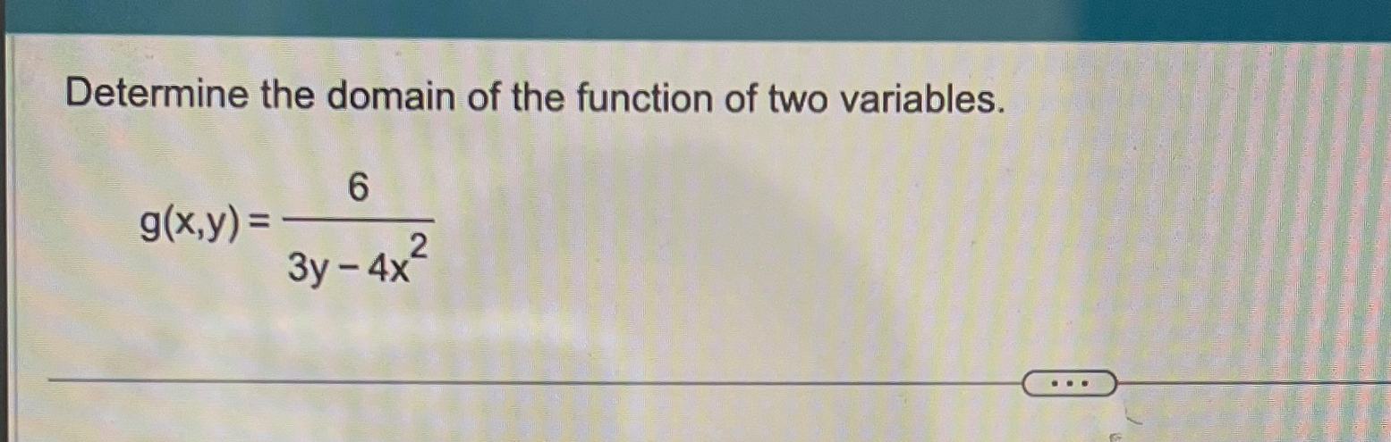 Solved Determine the domain of the function of two | Chegg.com