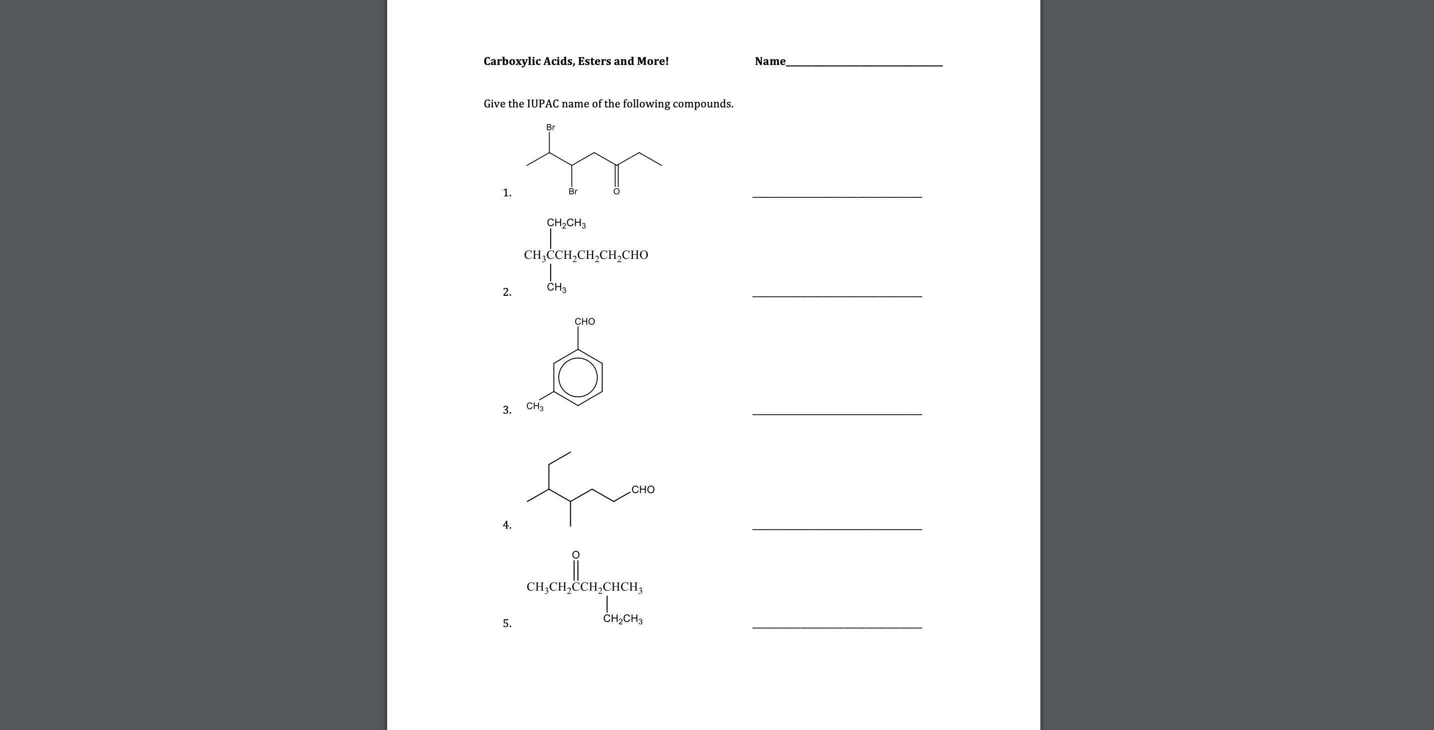 Solved Give the IUPAC name of ﻿the following compounds. | Chegg.com