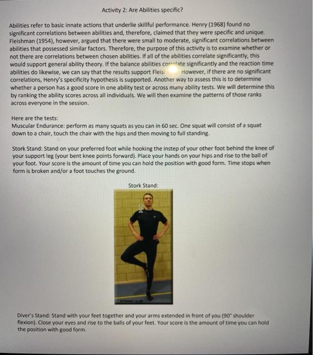 Solved Activity 2: Are Abilities specific? Abilities refer | Chegg.com