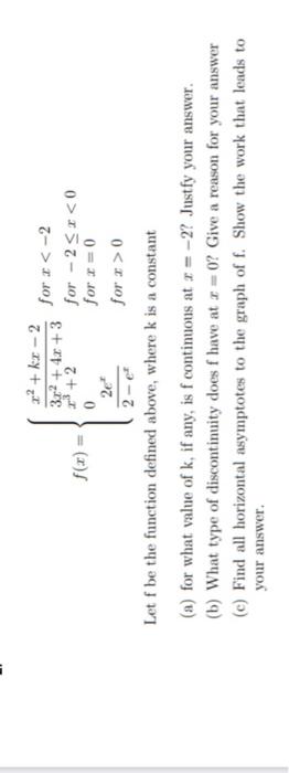 Solved [ F X Left { Begin{array}{ll} Frac{x {2} K X 2}{3