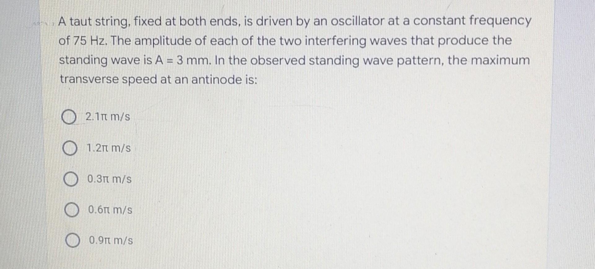Solved A taut string, fixed at both ends, is driven by an | Chegg.com