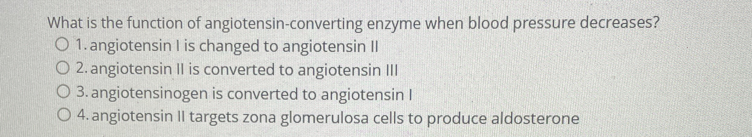 Solved What is the function of angiotensin-converting enzyme | Chegg.com