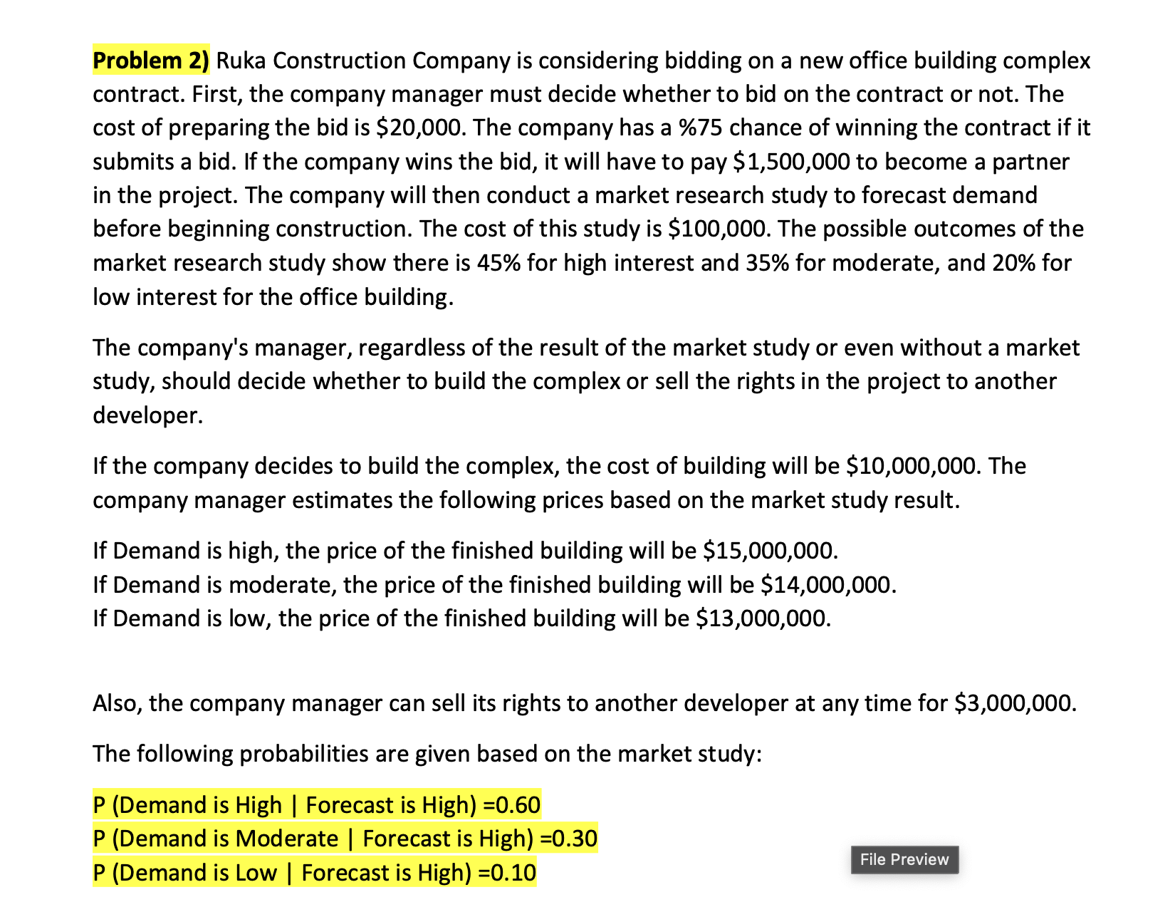 Solved Solve Problem 2:Problem 2) ﻿Ruka Construction Company | Chegg.com