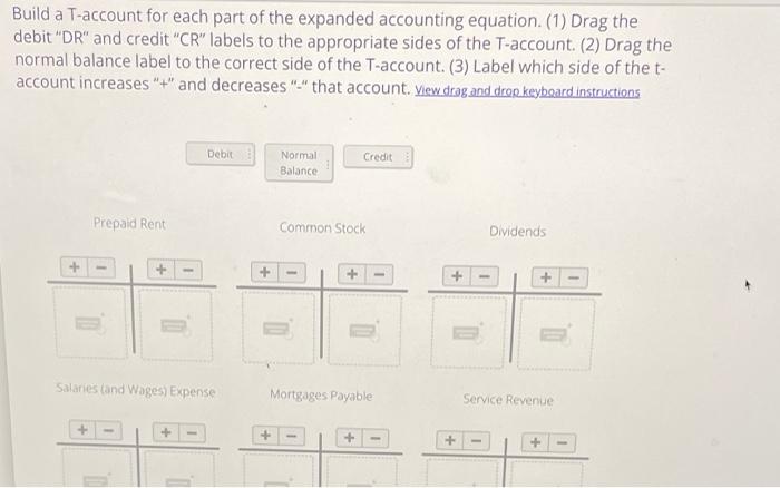 Solved Build a T-account for each part of the expanded | Chegg.com