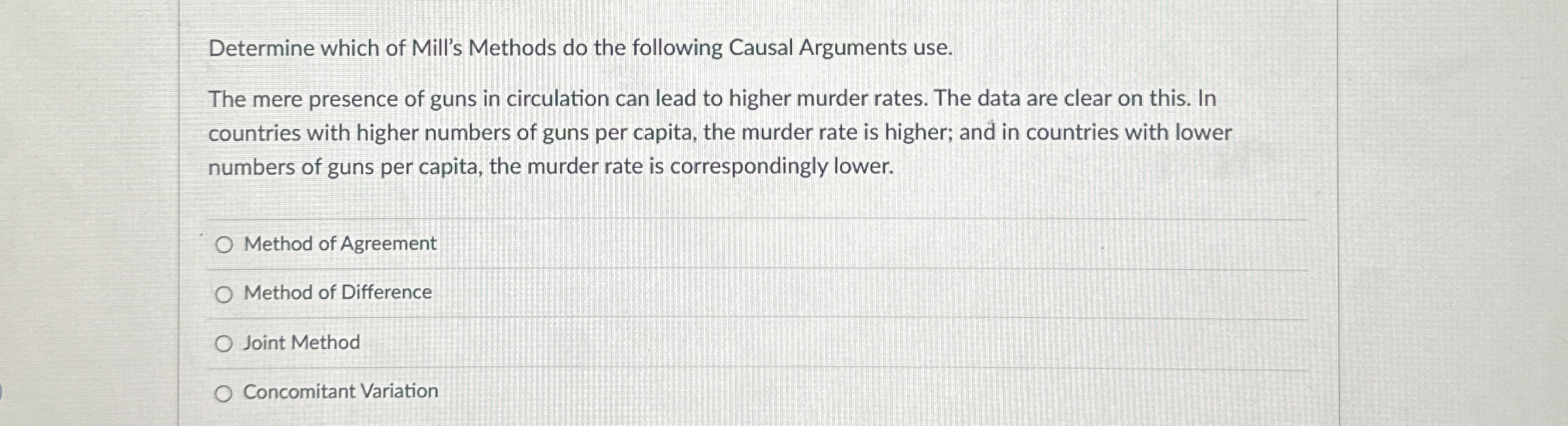 Solved Determine which of Mill's Methods do the following | Chegg.com