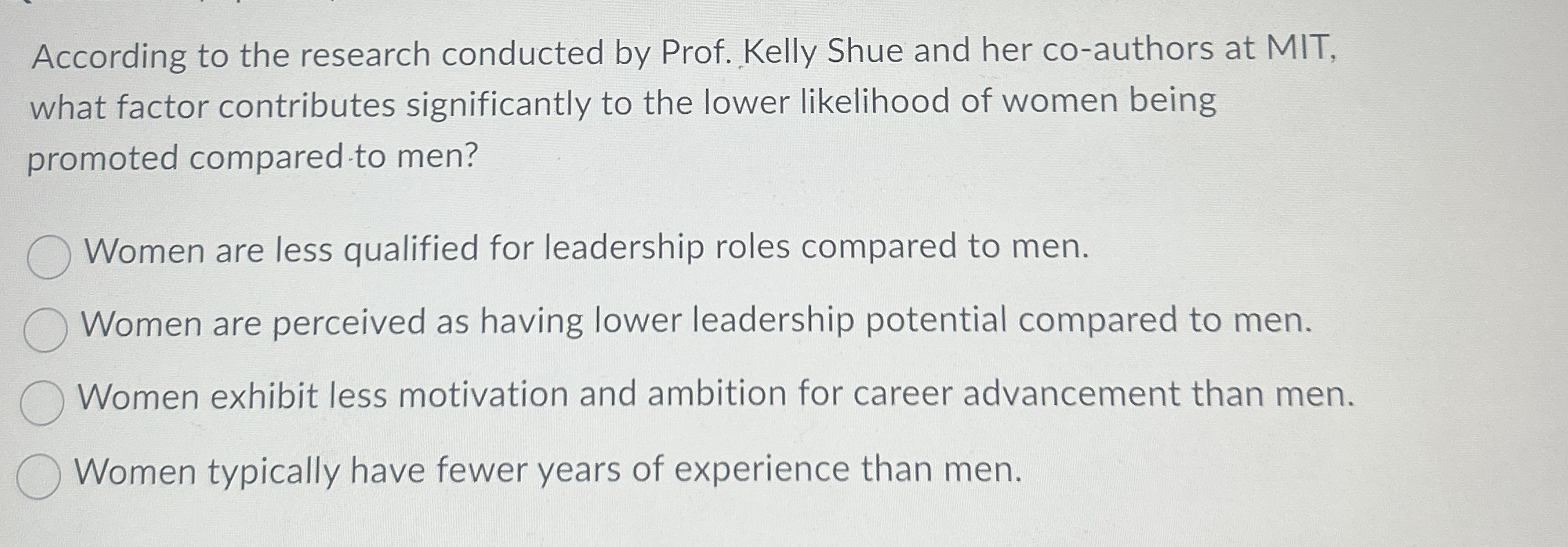 Solved According to the research conducted by Prof. Kelly | Chegg.com