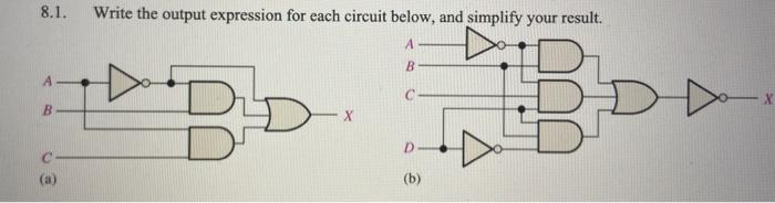 Solved 1. Write the output expression for each circuit | Chegg.com