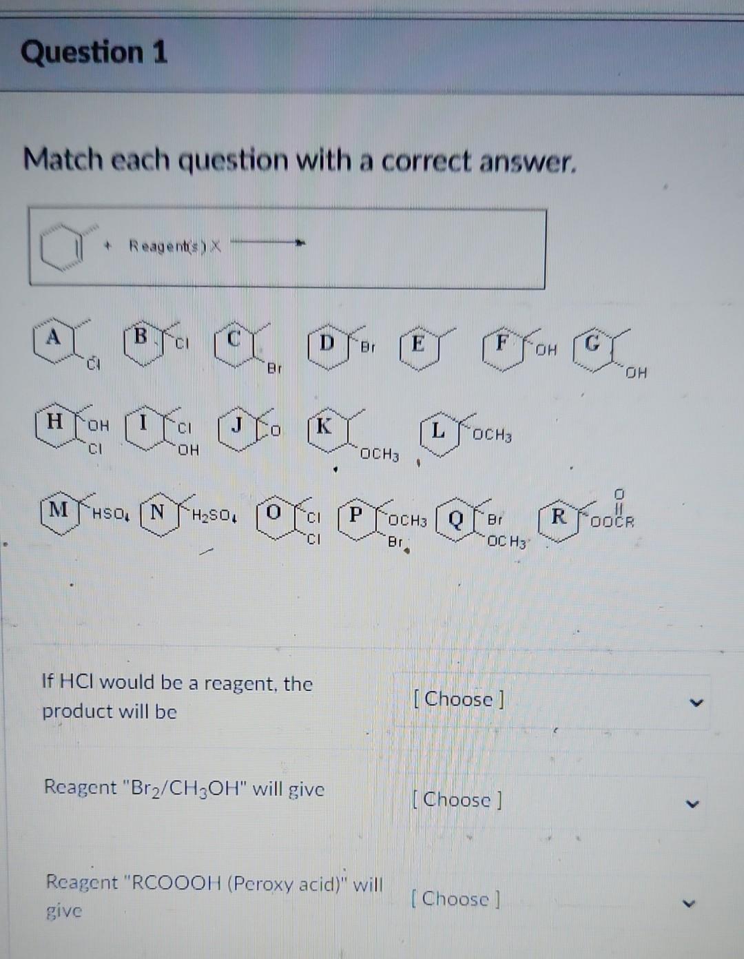 Solved Match each question with a correct answer.If HCl | Chegg.com
