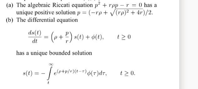 Solved Show How The Riccati Equation Results In The