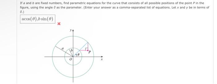 If a and b are fixed numbers, find parametric | Chegg.com