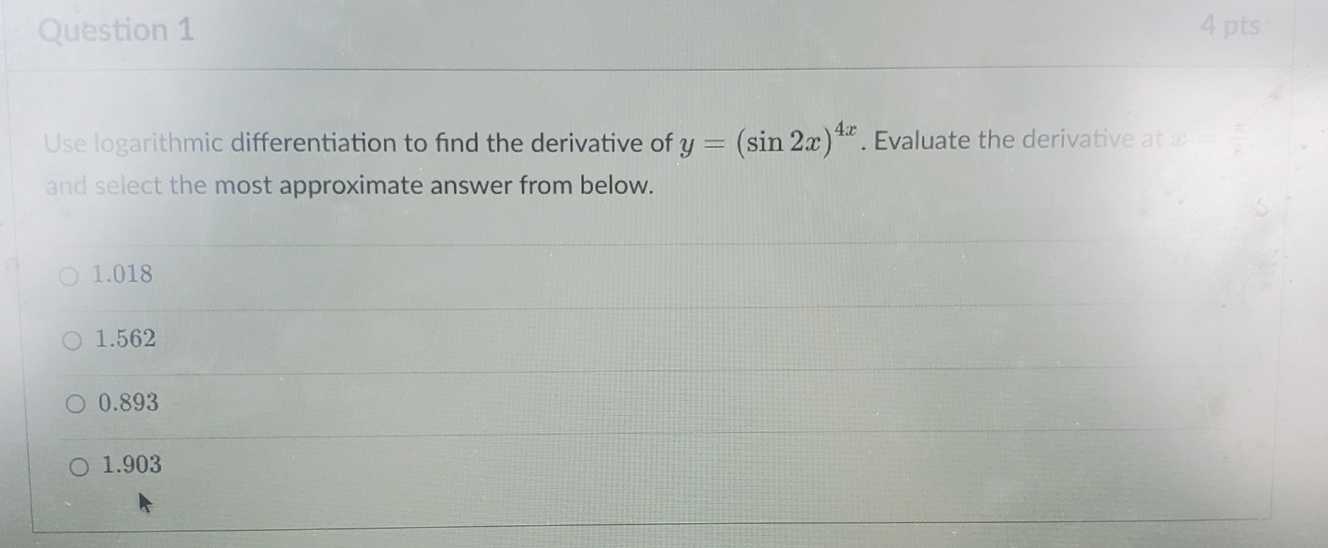 Solved Question 1Use logarithmic differentiation to find the | Chegg.com