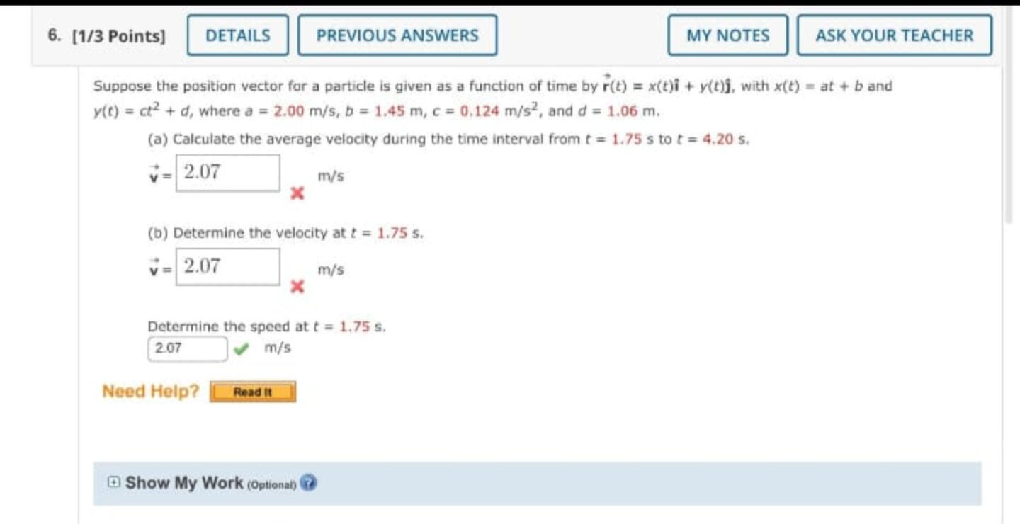 Solved Suppose the position vector for a particle is given | Chegg.com
