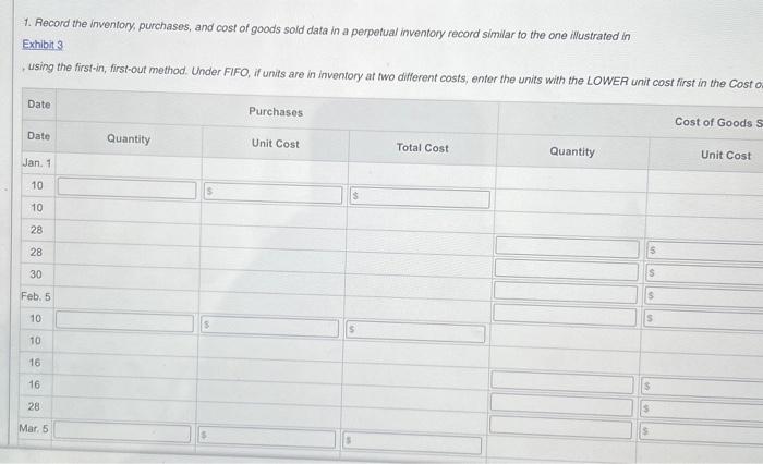 Solved LOWER unit cost first in the Cost of Goods Sold | Chegg.com