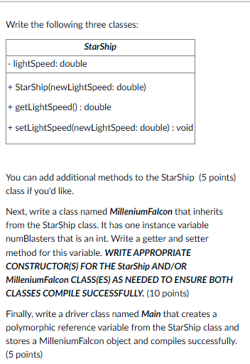 Solved Write the following three classes: You can add | Chegg.com