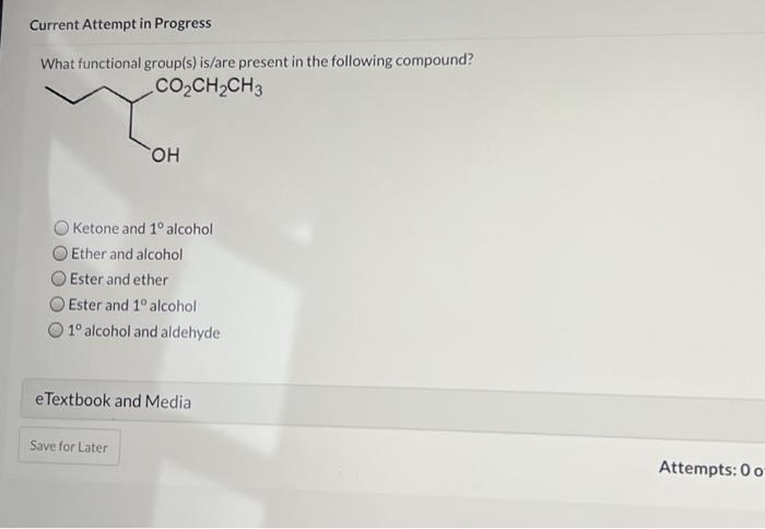 Solved What functional group(s) is/are present in the | Chegg.com