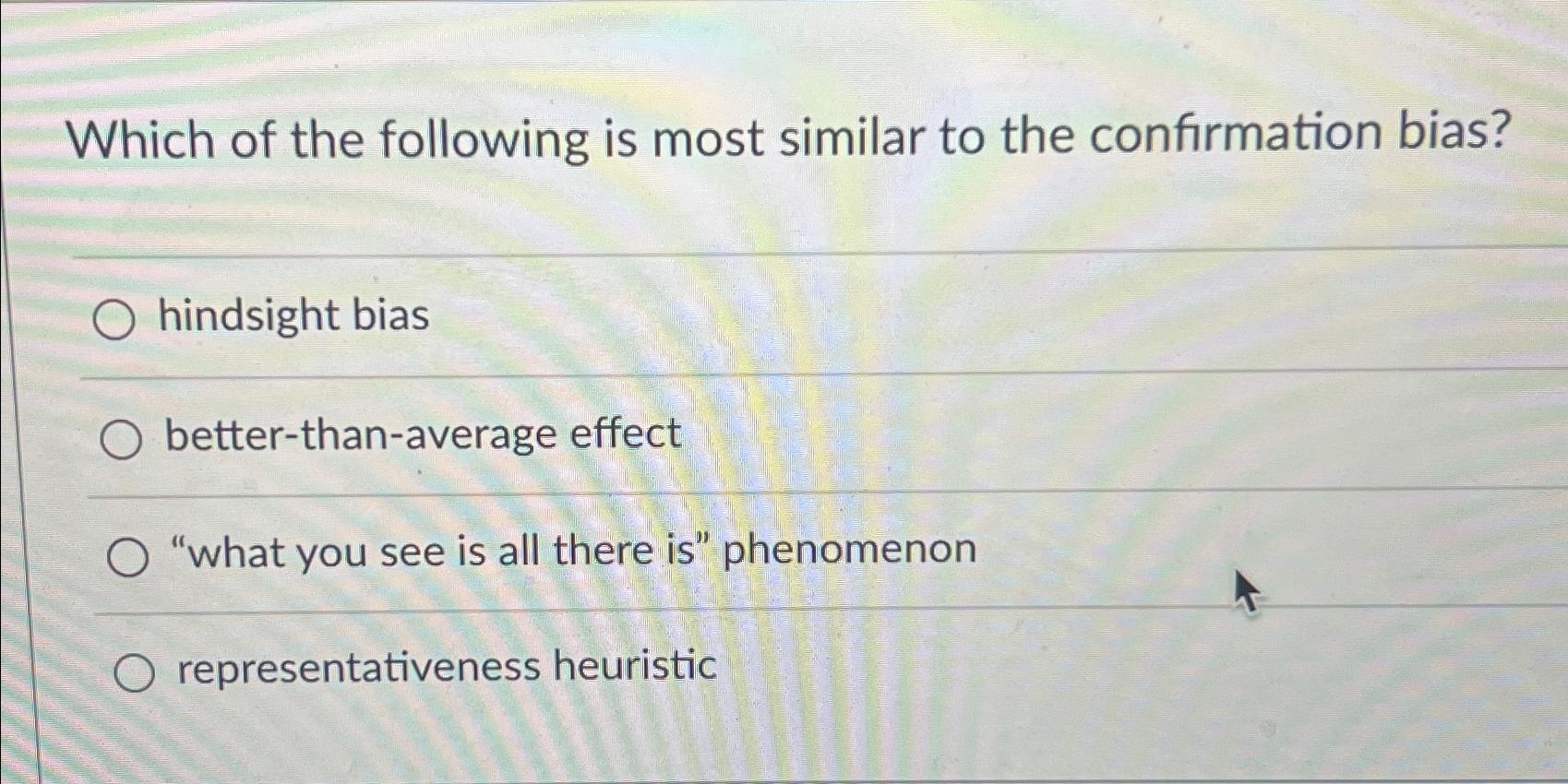 Solved Which of the following is most similar to the | Chegg.com