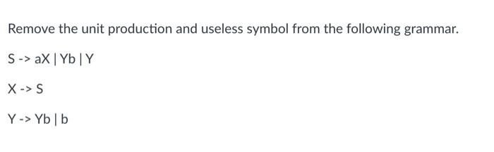 Solved Remove the ε production and useless symbols from the | Chegg.com