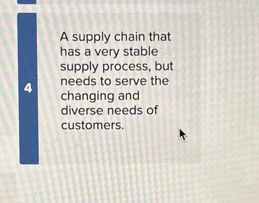 Solved A supply chain that has a very stable supply process, | Chegg.com