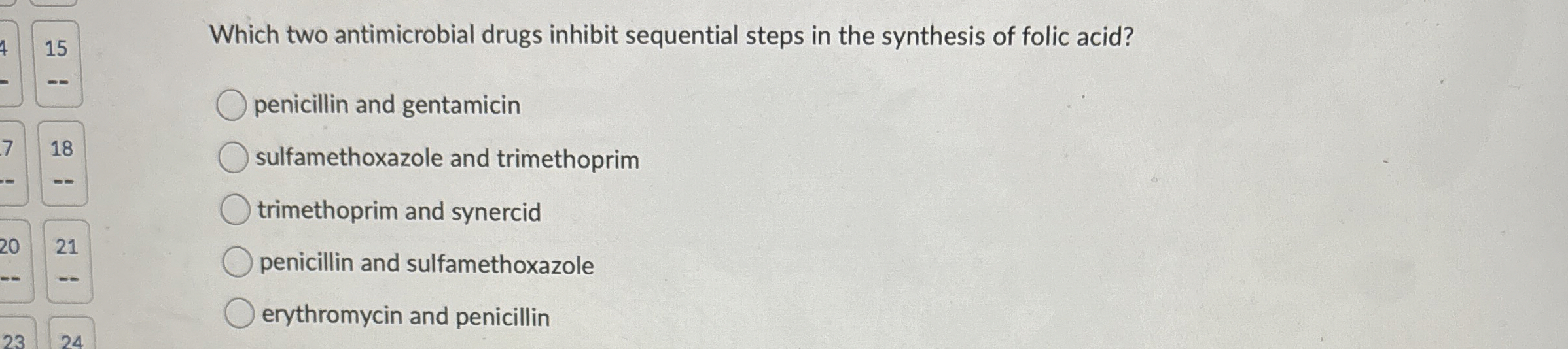 Solved Which two antimicrobial drugs inhibit sequential | Chegg.com