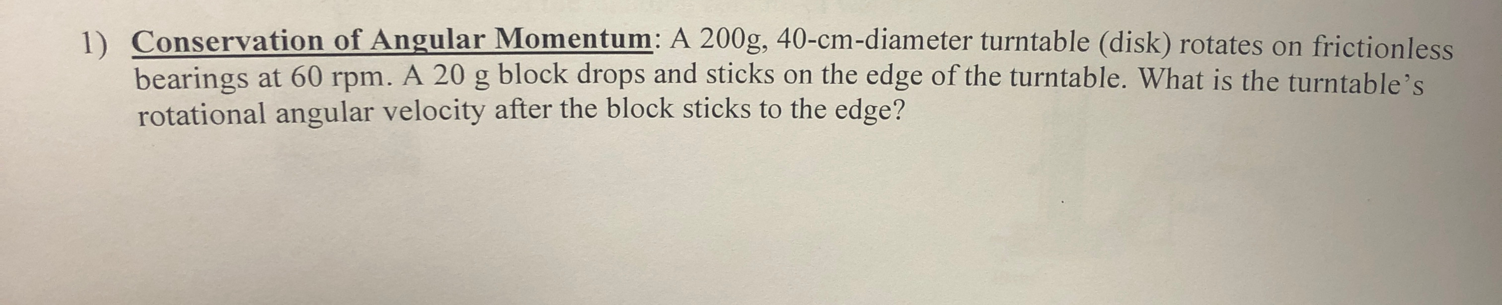 Solved Conservation of Angular Momentum: A | Chegg.com