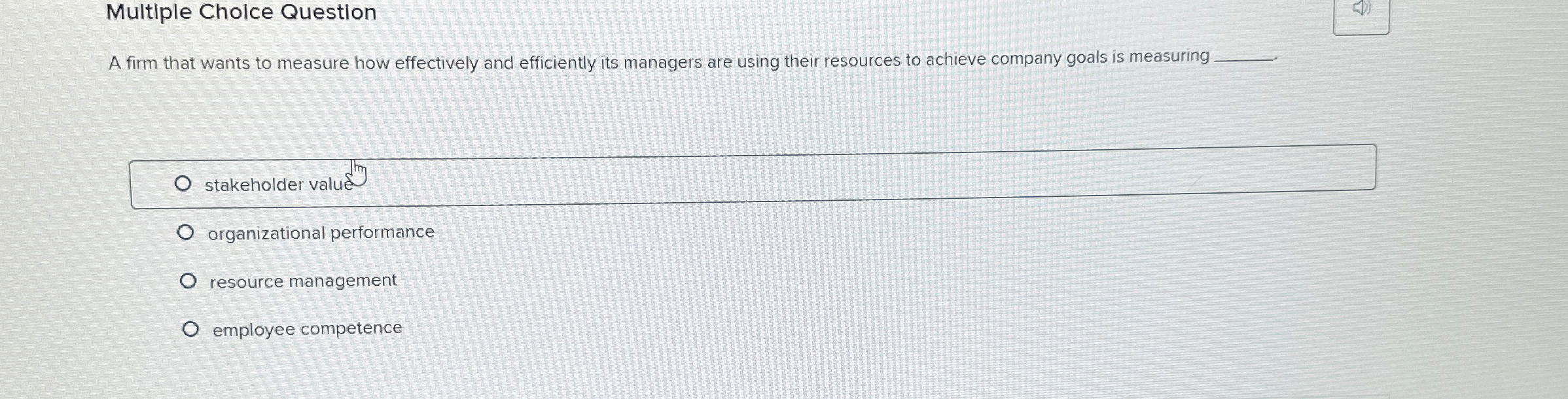 Solved Multiple Cholce QuestlonA firm that wants to measure | Chegg.com