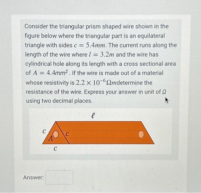 Solved Consider the triangular prism shaped wire shown in | Chegg.com
