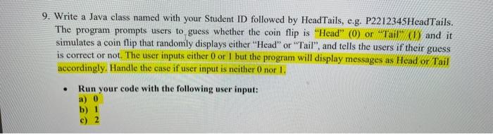 Solved Write a Java class named with your Student ID | Chegg.com
