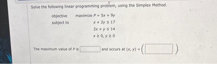 Solved Solve the following linear programming probtem, using | Chegg.com