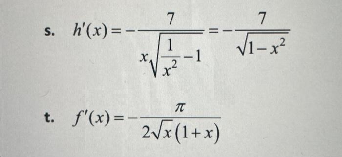 Solved Differentiate! Second photo is solutions. I want to | Chegg.com