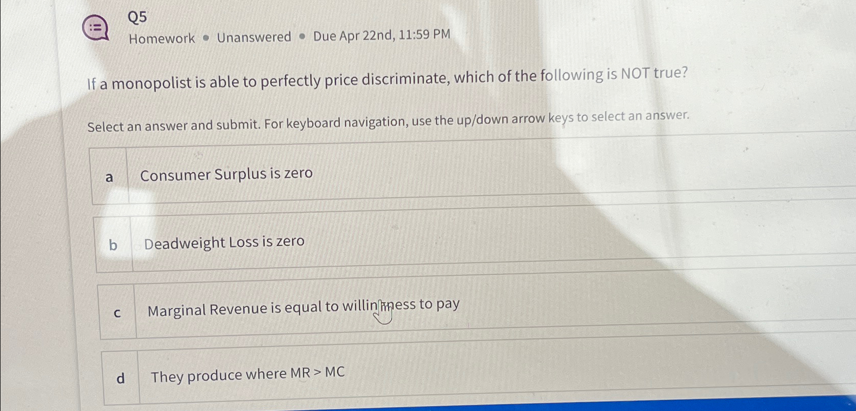 Solved Q5Homework - ﻿Unanswered * ﻿Due Apr 22nd, 11:59 ﻿PMIf | Chegg.com