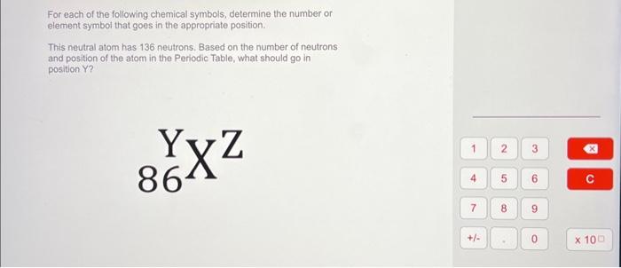 Solved For each of the following chemical symbols, determine | Chegg.com