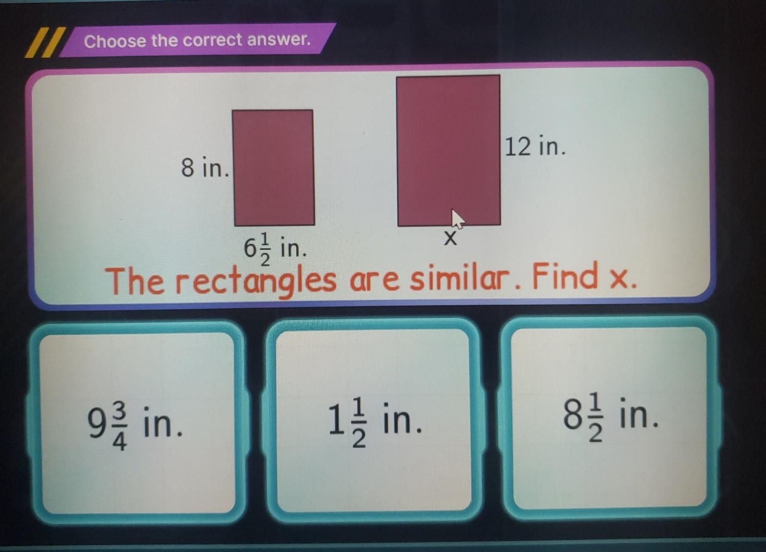 Solved IIChoose the correct answer.The rectangles are | Chegg.com