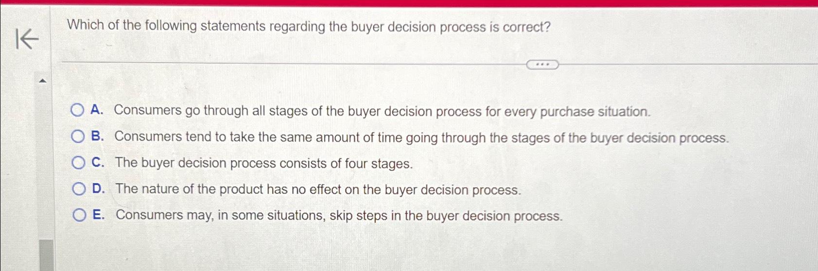 Solved Which of the following statements regarding the buyer | Chegg.com
