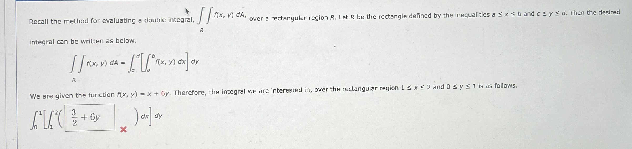 Solved Recall the method for evaluating a double integral, | Chegg.com