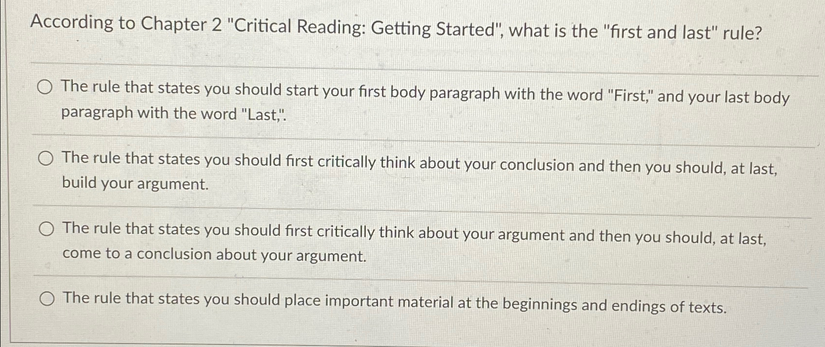 Solved According to Chapter 2 ﻿"Critical Reading: Getting | Chegg.com