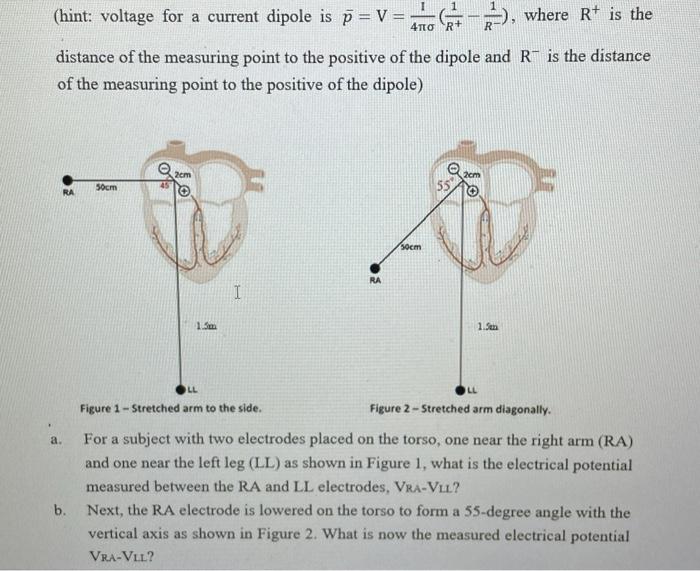 Solved (hint: voltage for a current dipole is | Chegg.com