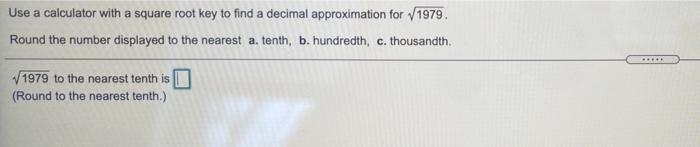 Solved Use a calculator with a square root key to find a | Chegg.com