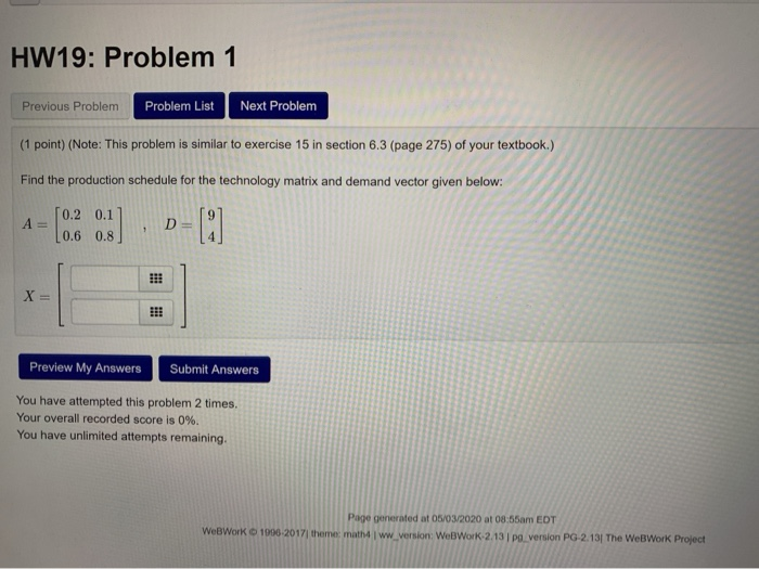 Solved HW19: Problem 1 Previous Problem Problem List Next | Chegg.com
