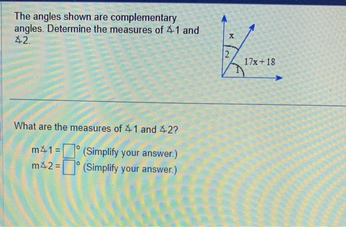 Solved The angles shown are complementary angles. Determine | Chegg.com