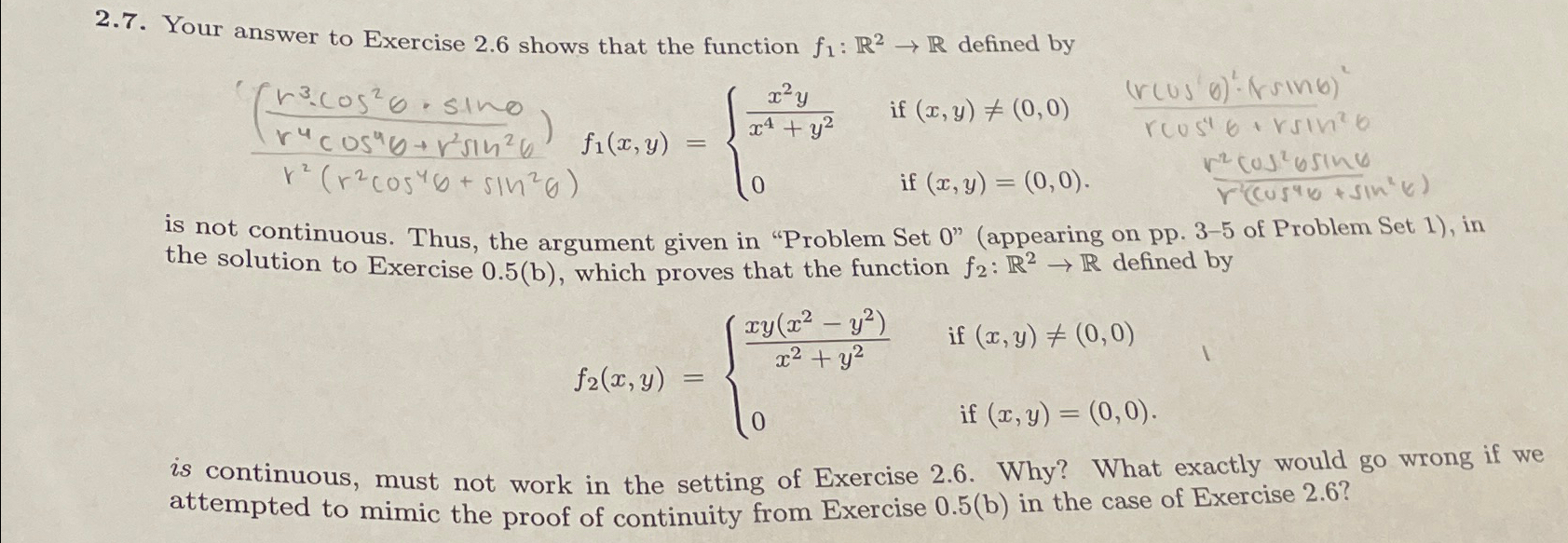 Solved 2.7. ﻿Your answer to Exercise 2.6 ﻿shows that the | Chegg.com